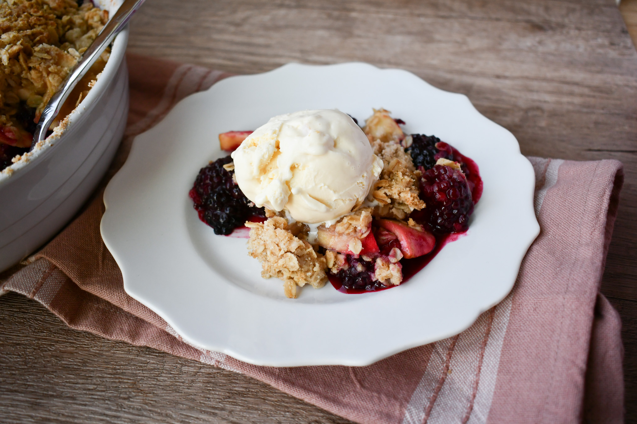 Easy Apple and Blackberry Crumble Recipe - Living Freely Gluten Free